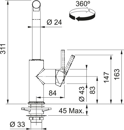 FRANKE Batéria FN 5541.071 Urban 2.0 onyx | Démos trade, s.r.o.